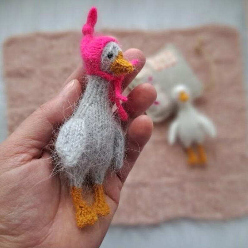 Goose Knitting Pattern • Stuffed Little Goose Toy PDF • Knit Goose With ...