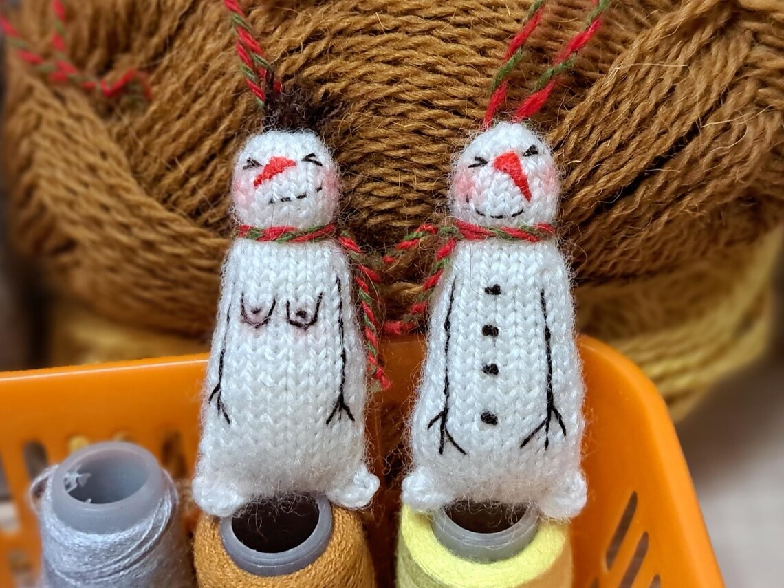 Tiny Snowmen Gang Knitting Pattern – Easy Winter Toy Pattern, Small ...
