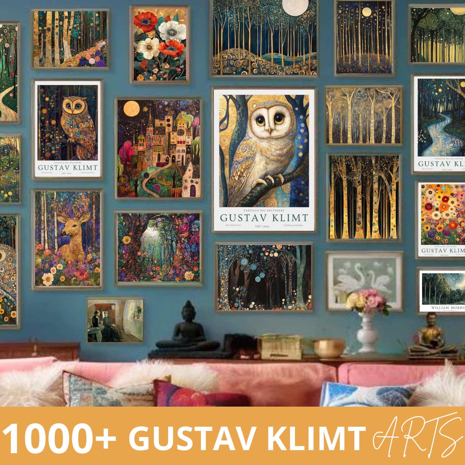 Over 1000+ Gustav Klimt MEGA BUNDLE Printable Wall Art, Vintage Vintage ...