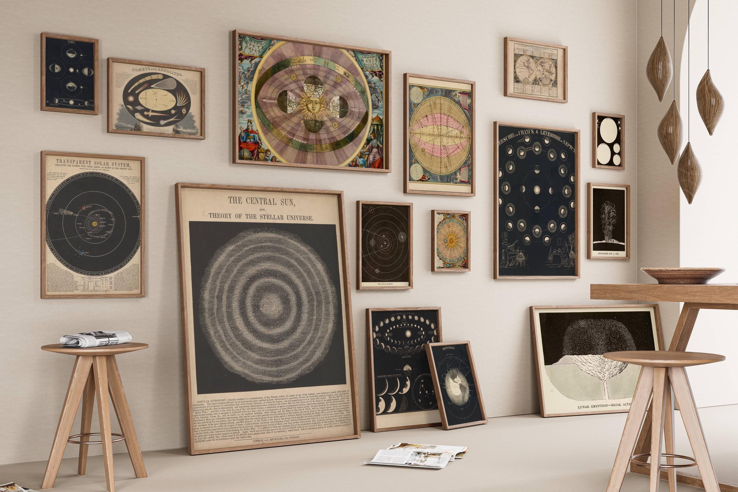 100+ Vintage Celestial Prints – Astronomy Wall Art Bundle | Star Maps ...