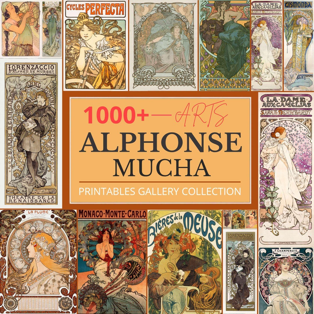 Over 1000+ Alphonse Mucha Art, Nouveau Prints, Vintage Digital Download ...