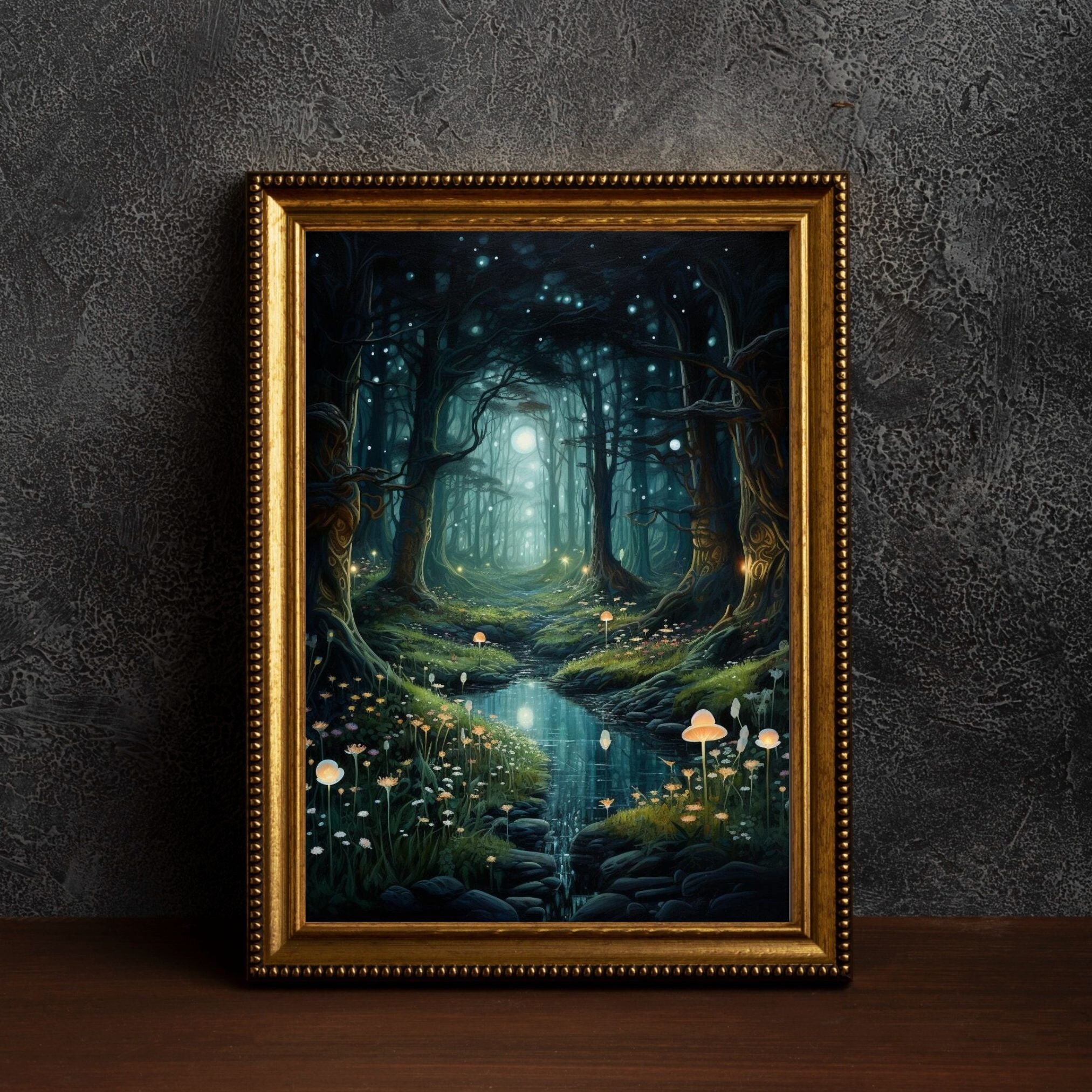Enchanted Forest | Spiritual Forest, Forest Print, Fantasy Painting ...
