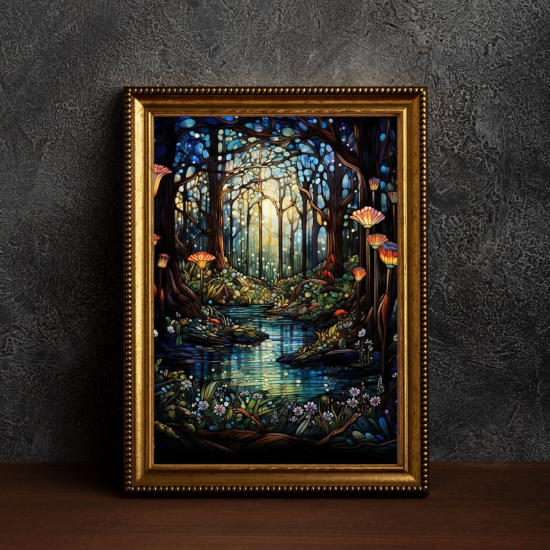 Enchanted Forest | Spiritual Forest, Forest Print, Fantasy Painting ...