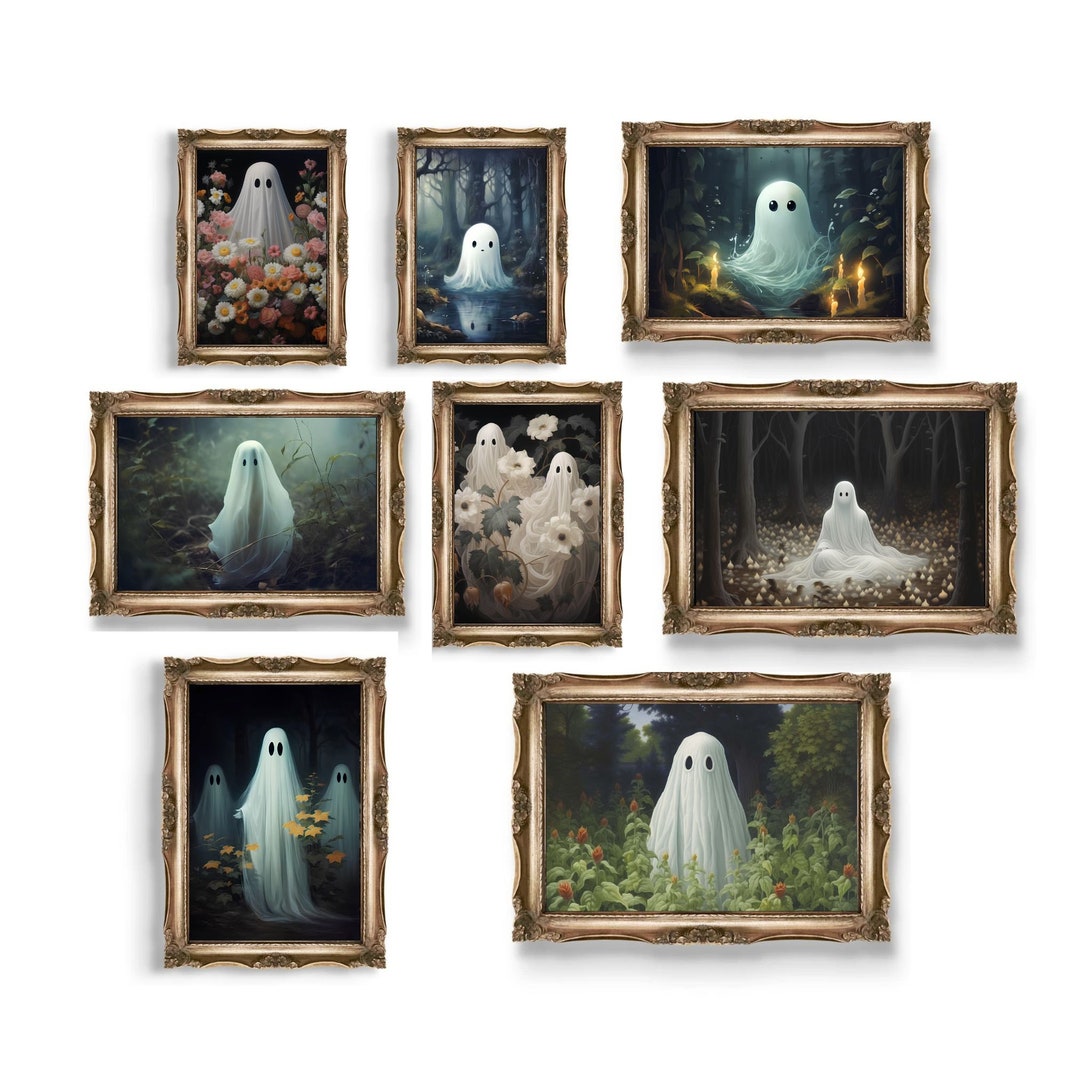 Ghost Painting, Vintage Gothic Poster,macabre Aesthetic Print, Dark ...