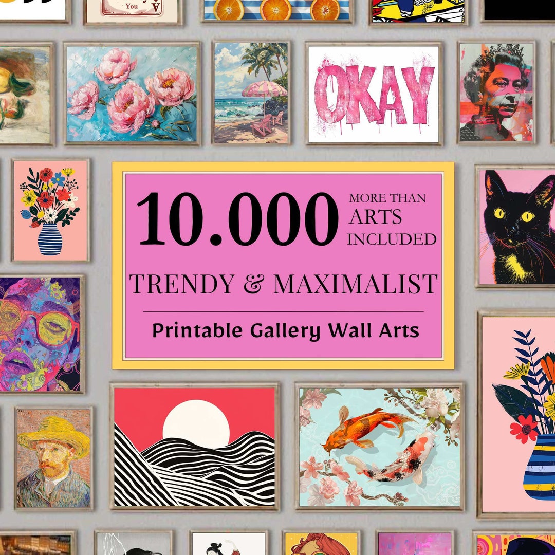 OVER 10000 Arts, Maximalist Gallery Wall Set, Eclectic Wall Art, Trendy ...