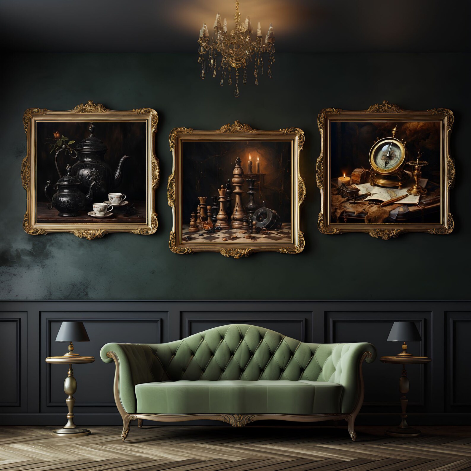 Set of 6 Dark Academia Prints, Vintage Goth Gallery Wall Set, Floral ...