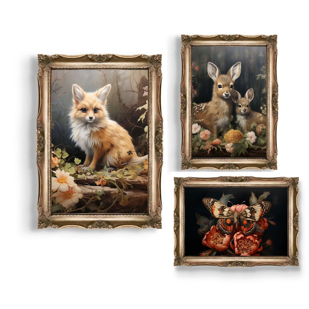 3er Set Cottagecore Prints | Vintage Galerie Set, Gothik Zimmer Dekor ...