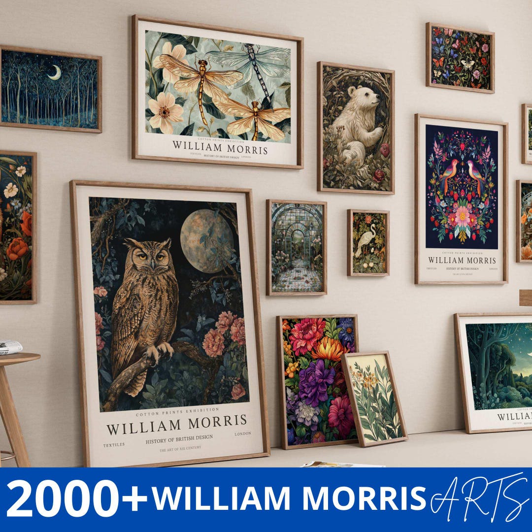 Over 2000 William Morris MEGA BUNDLE Printable Wall Art, Vintage ...
