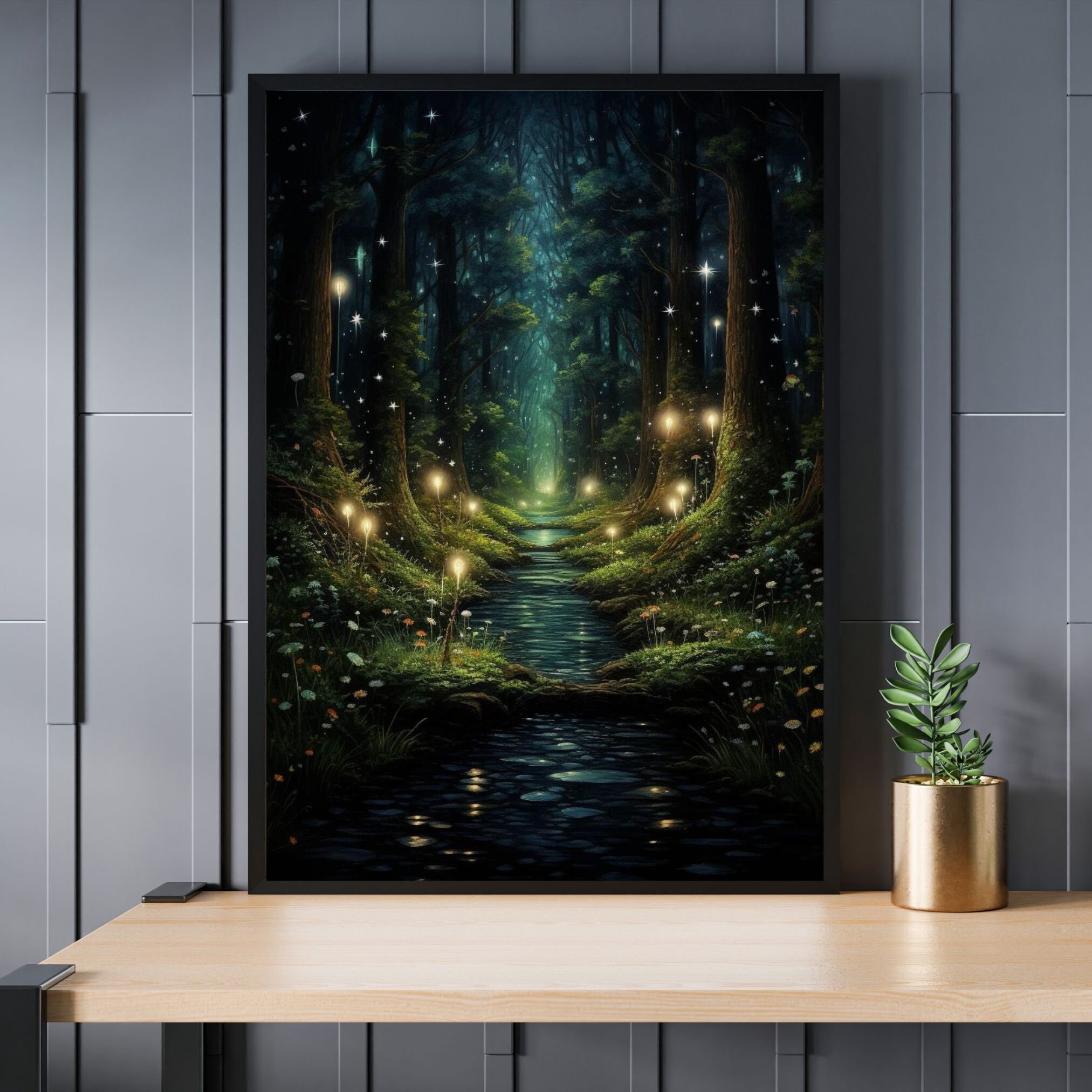 Enchanted Forest | Spiritual Forest, Forest Print, Fantasy Painting ...