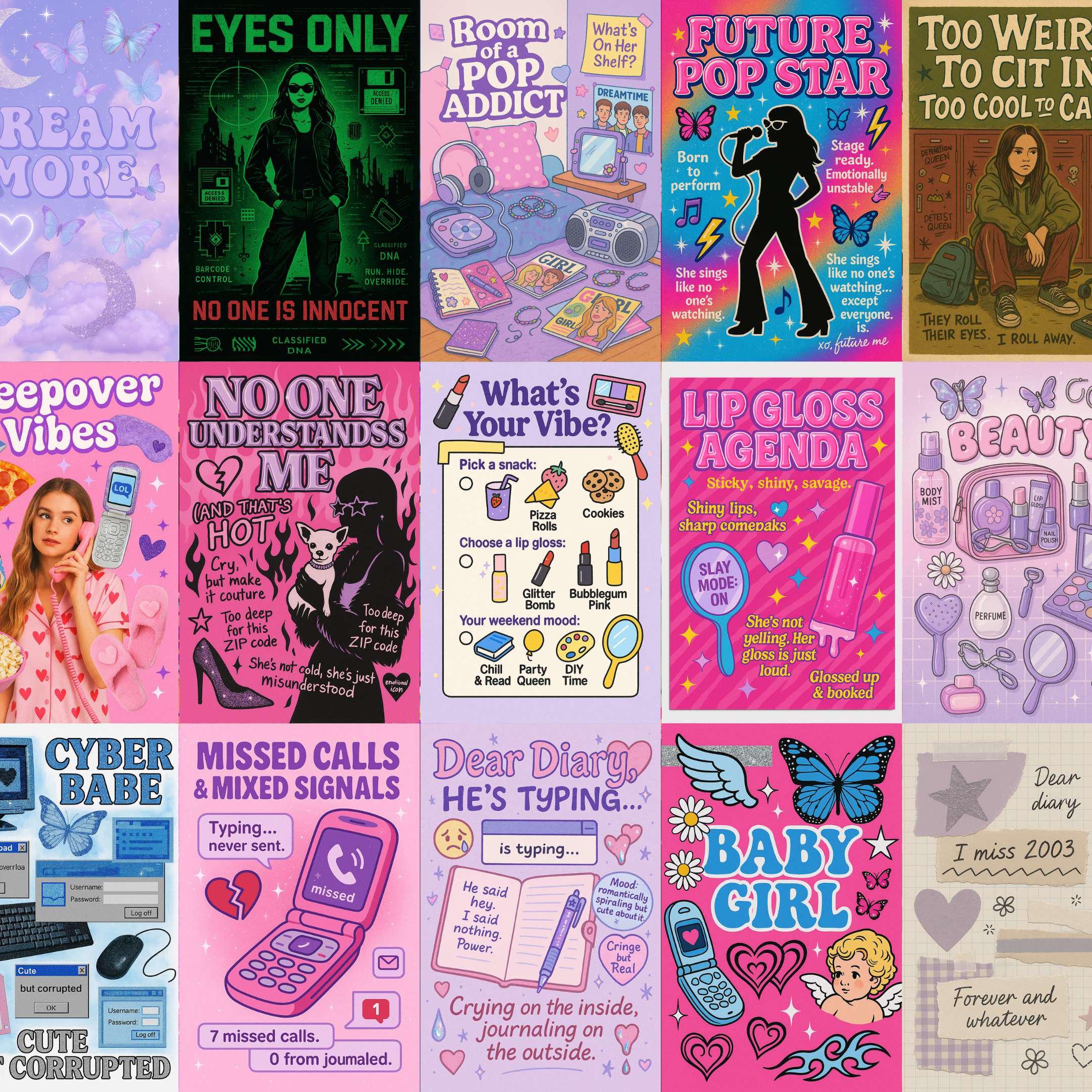 Y2K Collage Kit | 100+ Aesthetic Posters – Pop Art, Teen Nostalgia ...