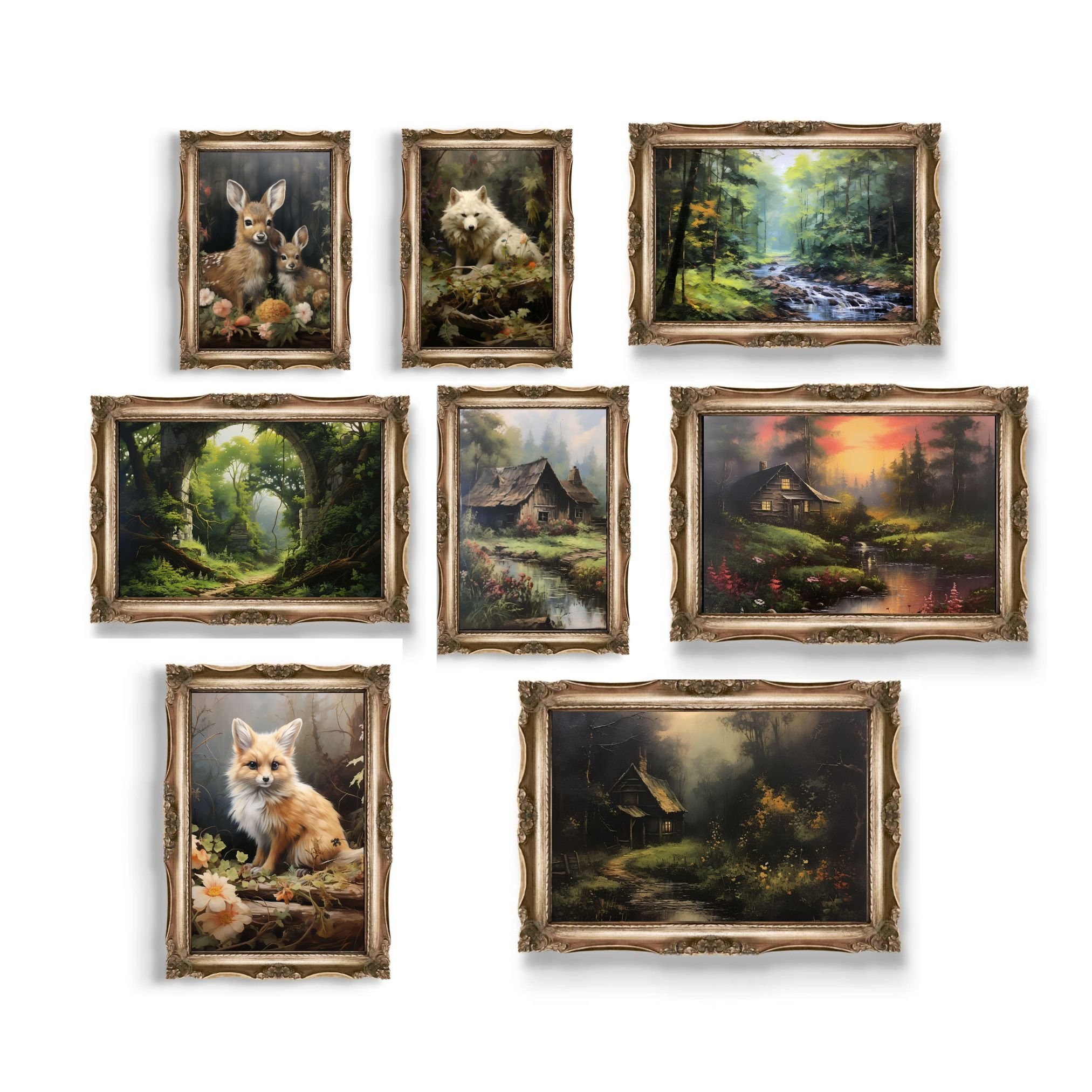 Set of 8 Cottagecore Prints Forest Gallery Wall Set - Etsy