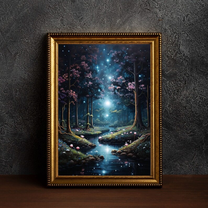 Enchanted Forest | Spiritual Forest, Forest Print, Fantasy Painting ...