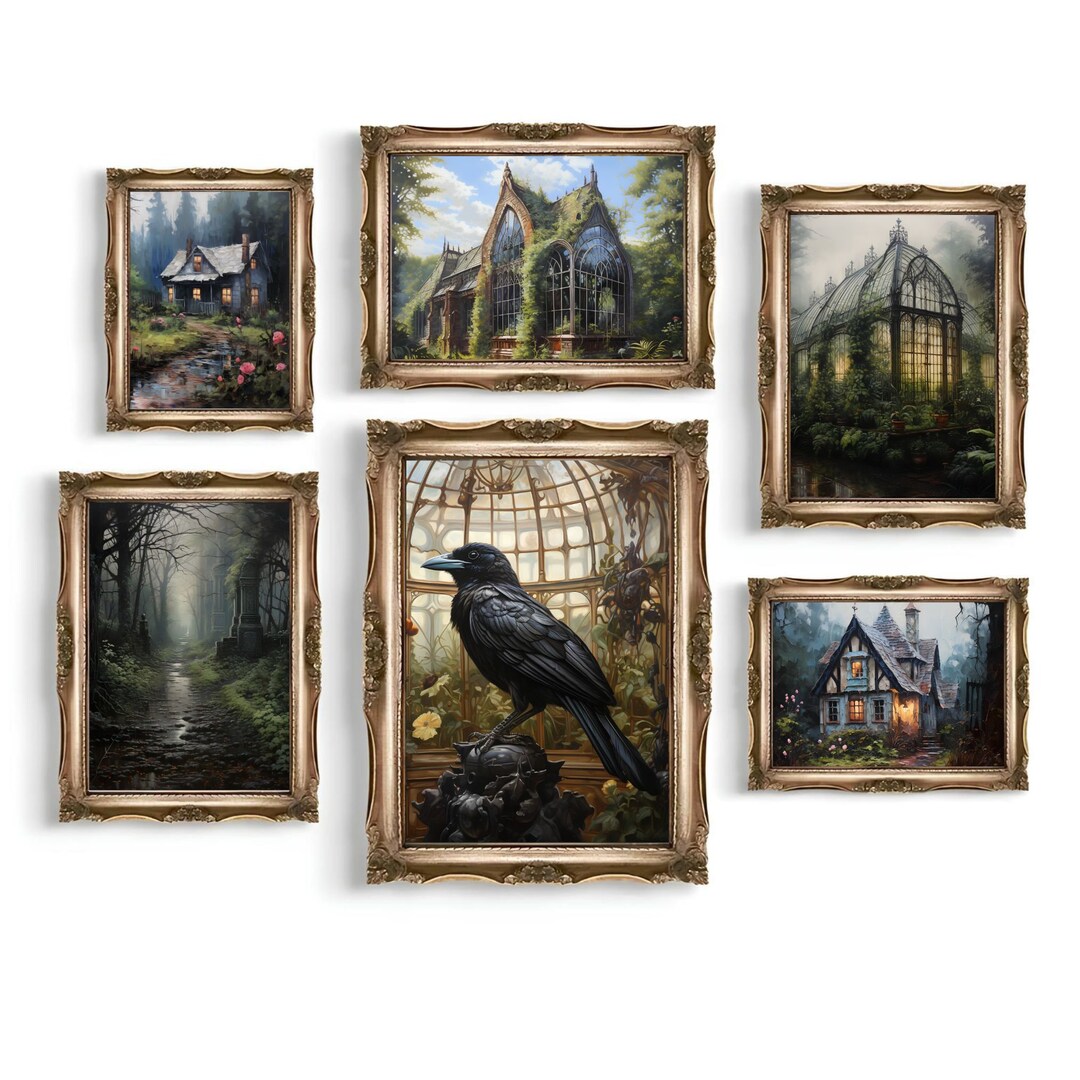 Whimsigoth Print Set| Green Academia Décor, Goblincore Poster ...