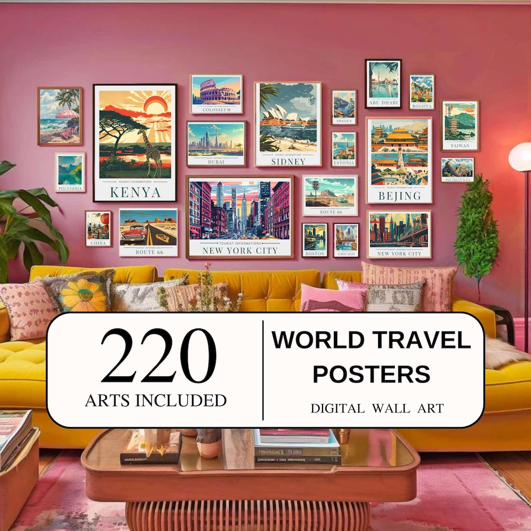 World Travel Posters, +200 Arts, World Travel Prints, Digital Art ...