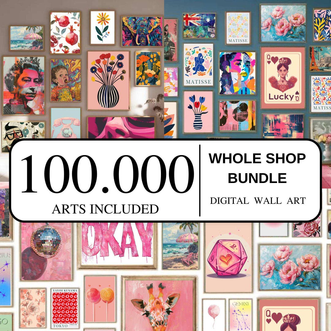 WHOLE SHOP SALE, Over 100'000 Prints, Wall Art Bundle, Vintage Gallery ...