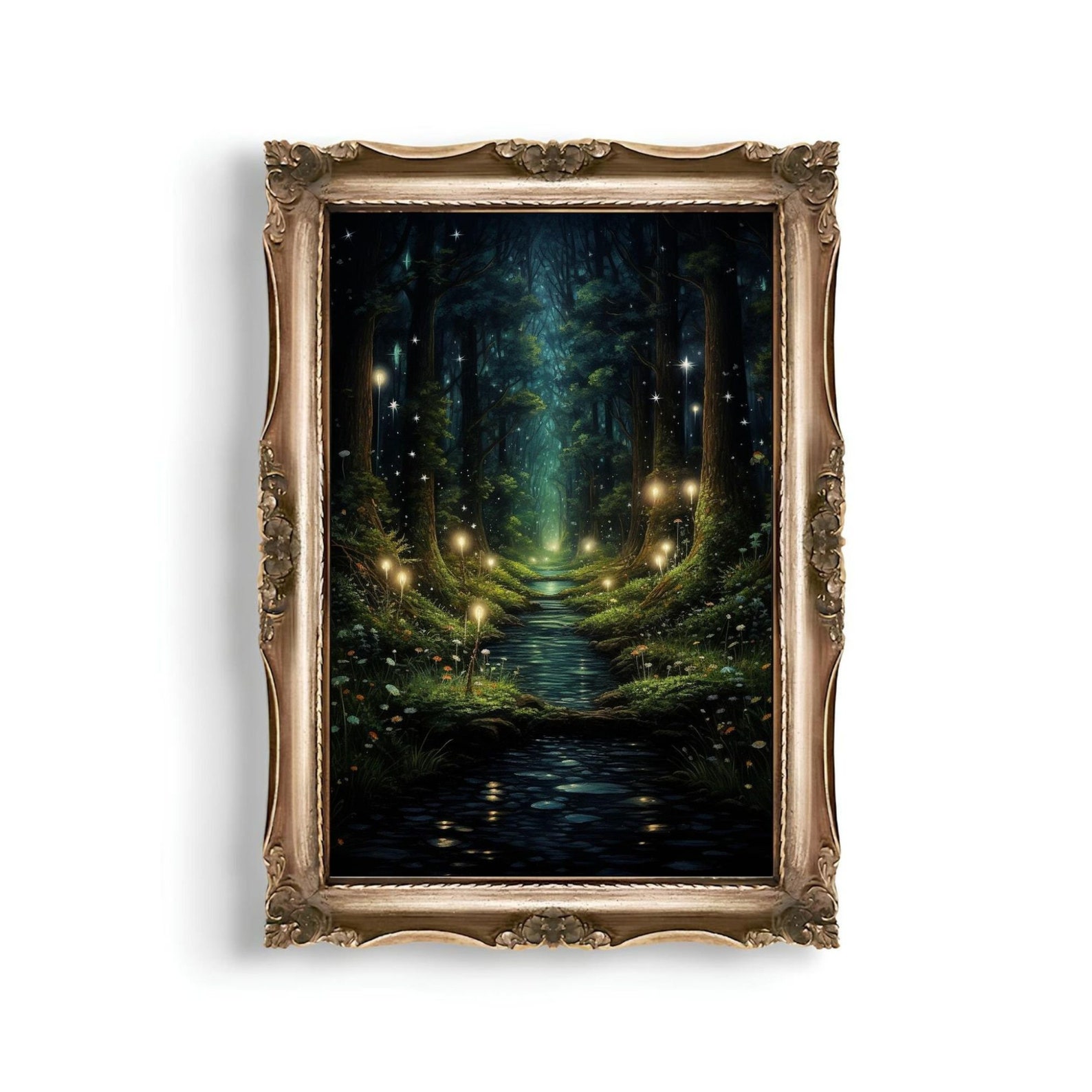 Enchanted Forest | Spiritual Forest, Forest Print, Fantasy Painting ...