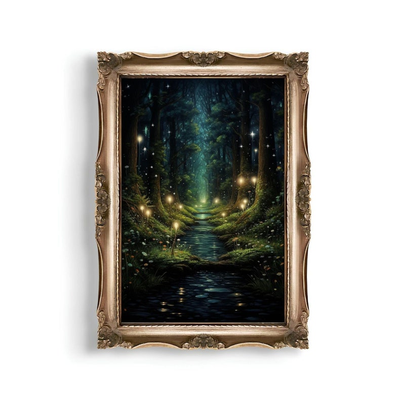 Enchanted Forest | Spiritual Forest, Forest Print, Fantasy Painting ...