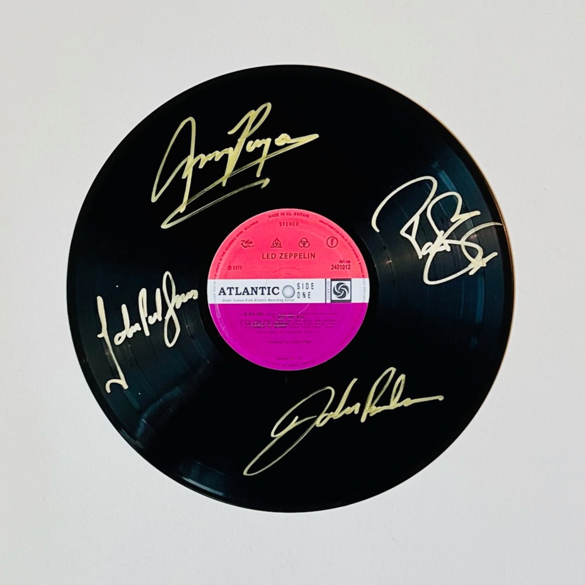 Led Zeppelin 24 Carat Gold Signature Vinyl Record - Etsy