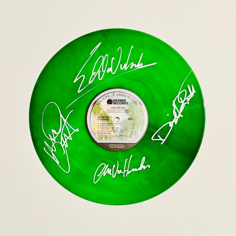 Van Halen Autographed Limited Edition Green Vinyl Record - Etsy