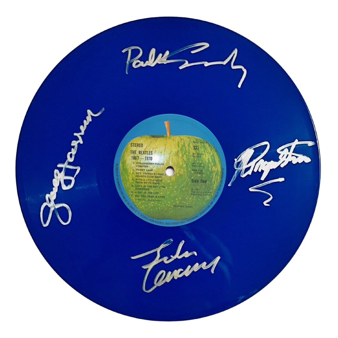 The Beatles 1967-1970 Autographed Limited Edition Blue Vinyl Record - Etsy