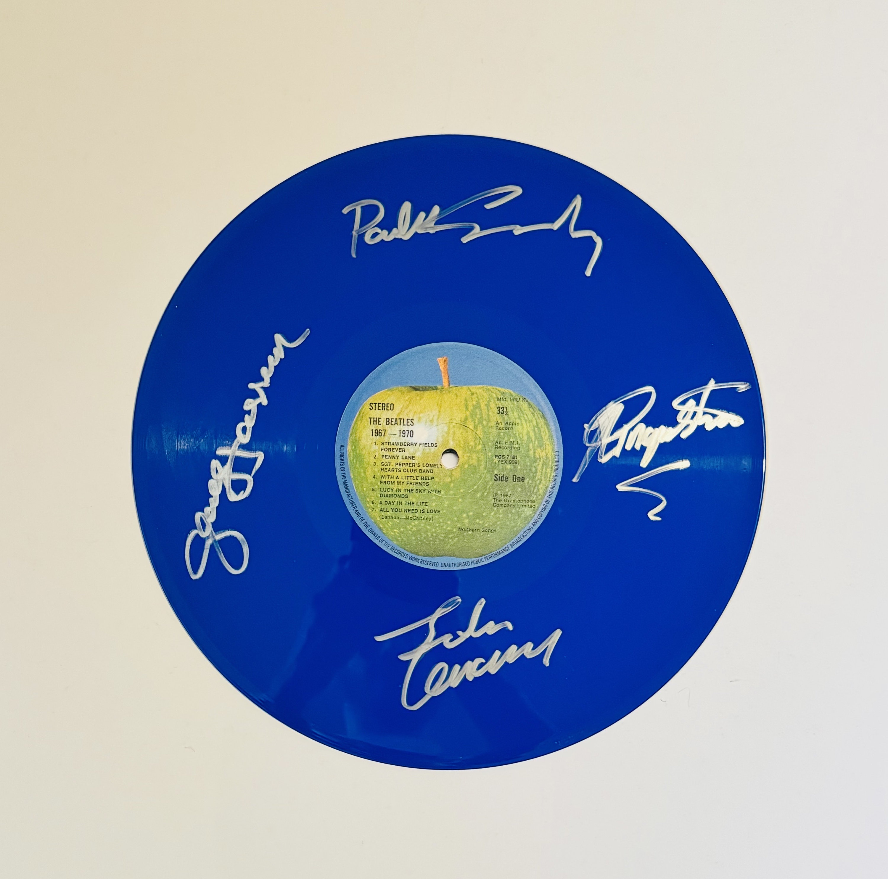 The Beatles 1967-1970 Autographed Limited Edition Blue Vinyl Record - Etsy