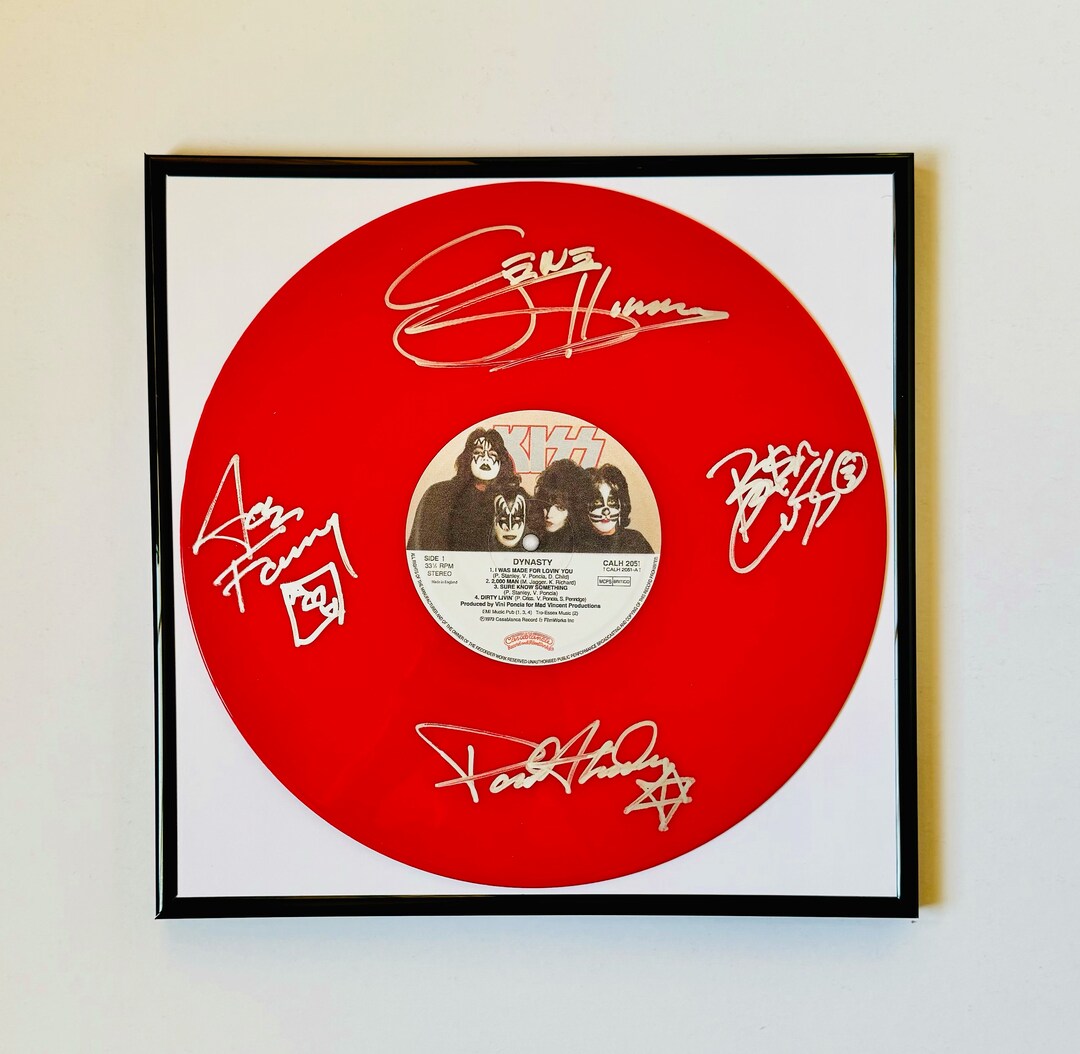 Kiss Autographed Limited Edition Red Vinyl Record With Frame - Etsy
