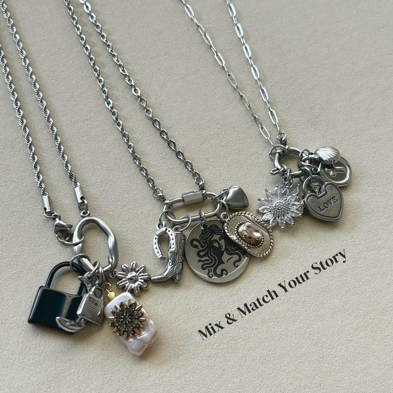 Custom Charm Necklace: Build Your Own Vintage Multi Charms - Etsy