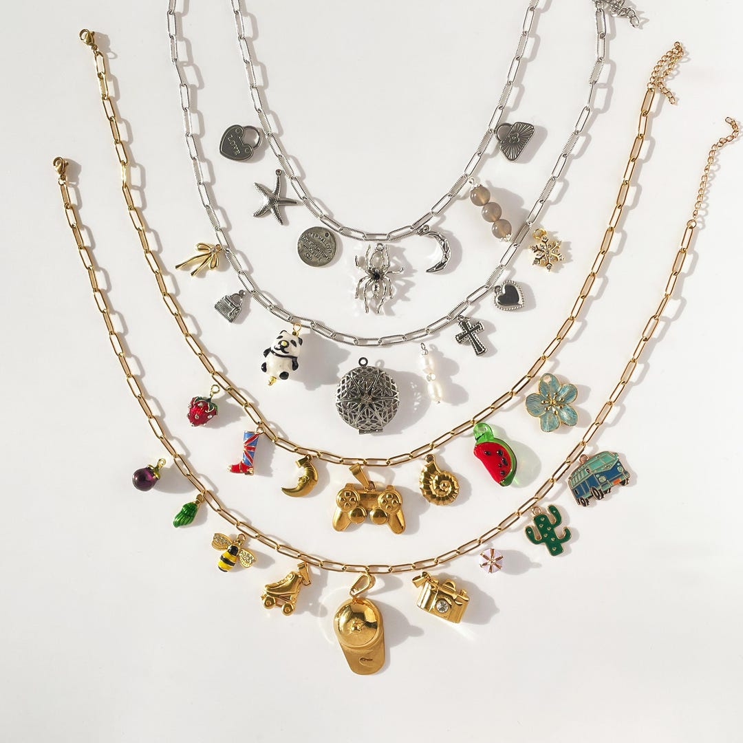 Custom Charm Necklace Build Your Own Charm Necklace Multi Charm ...