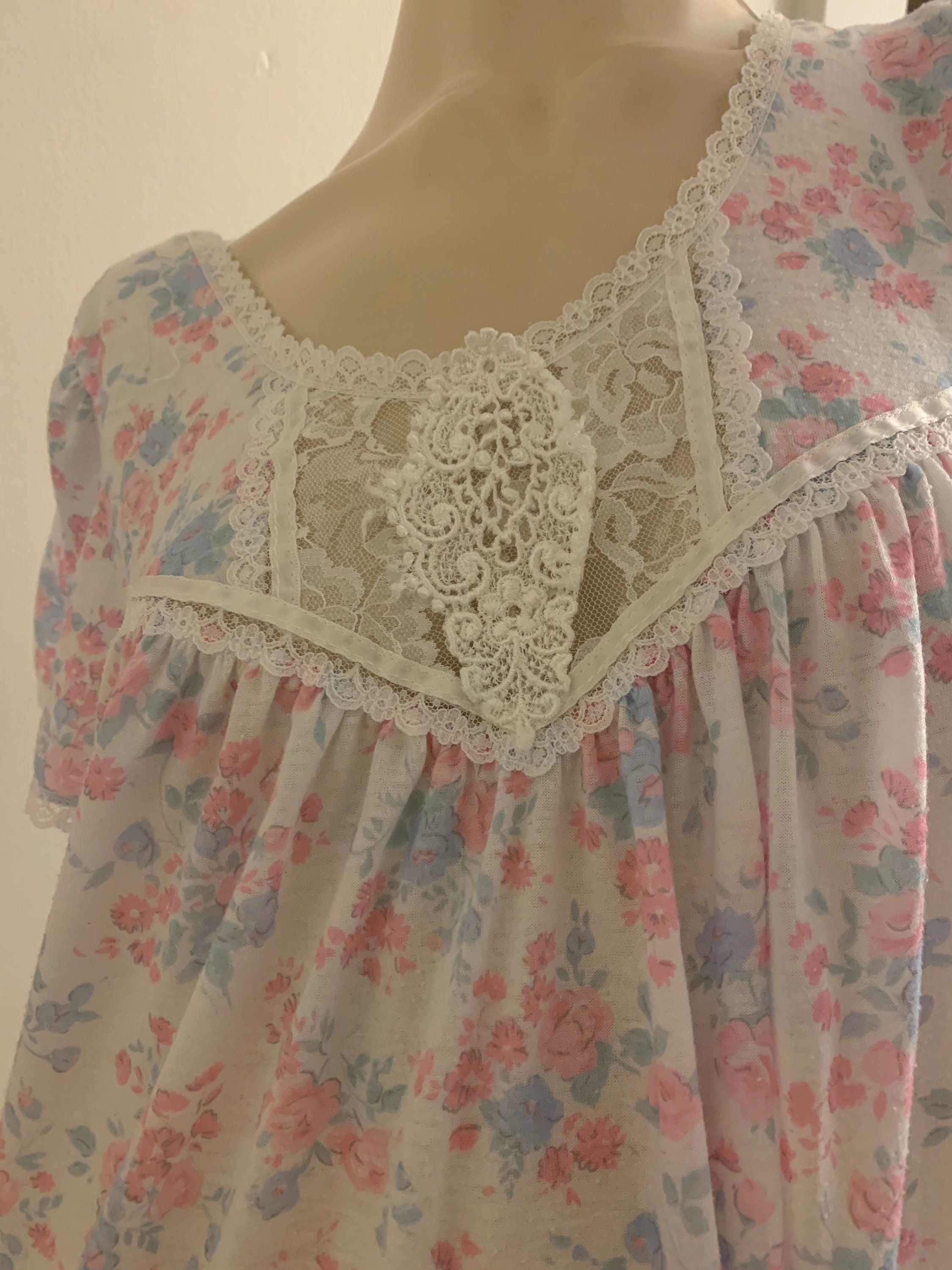 Cotton Summer Laced Nightgown, Large - Etsy