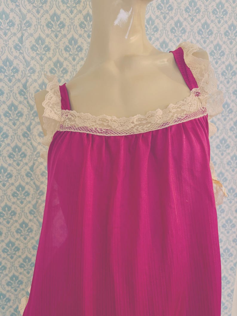 70s Sheer Nightgown, High Side Slit Nighty, Long Slip - Etsy