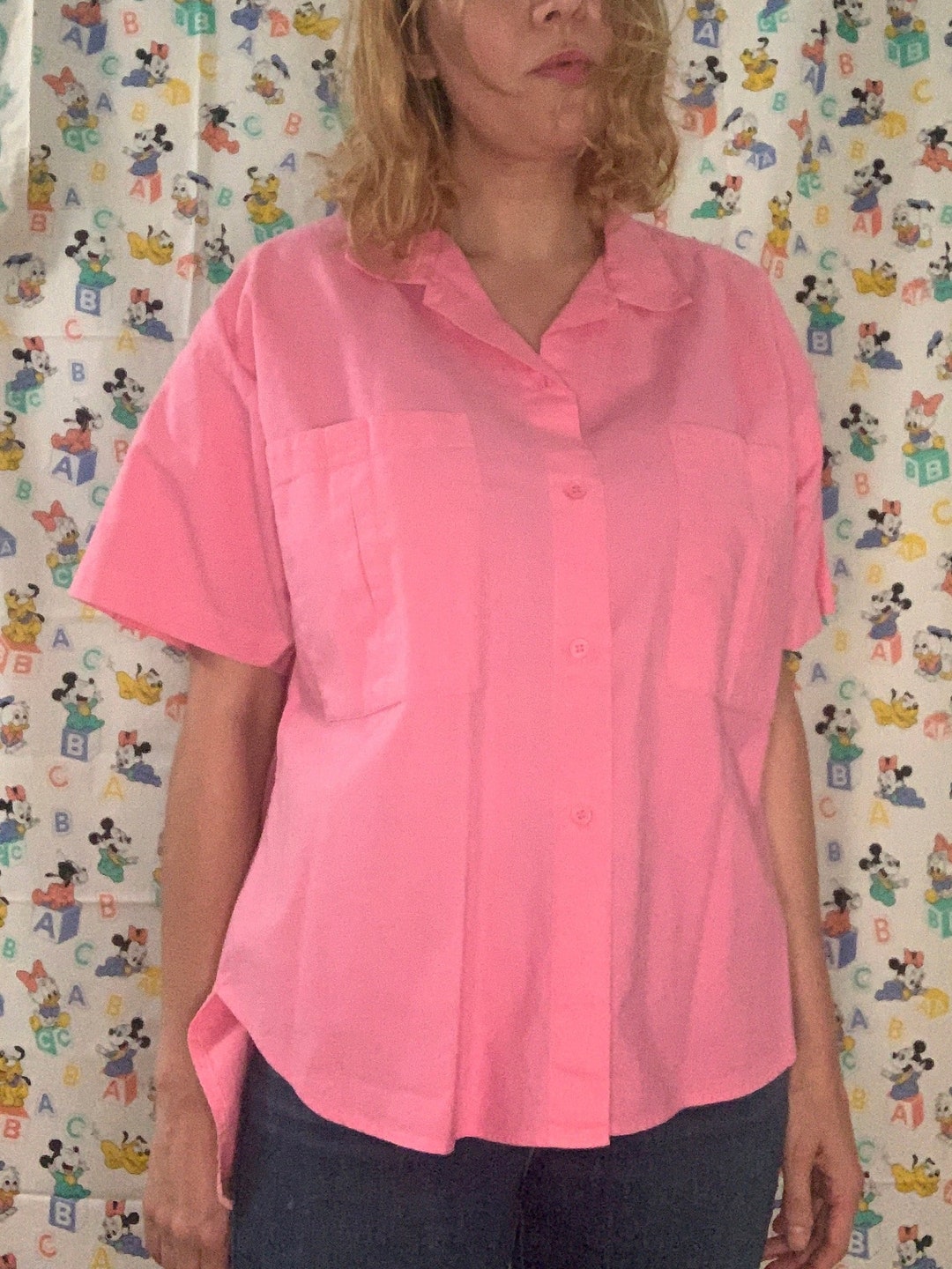 Pink Retro Button up Large by Headliners - Etsy