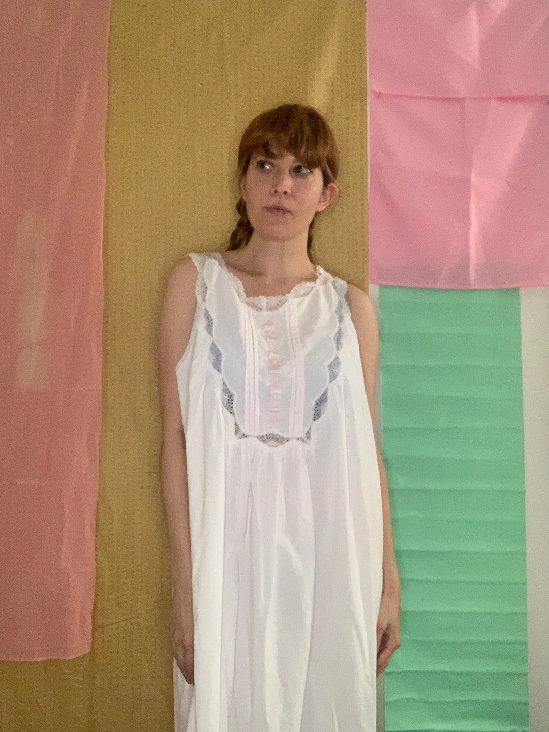 Cotton Summer Frock, Simple Nightgown, Soft Pink Ribbon, Large - Etsy