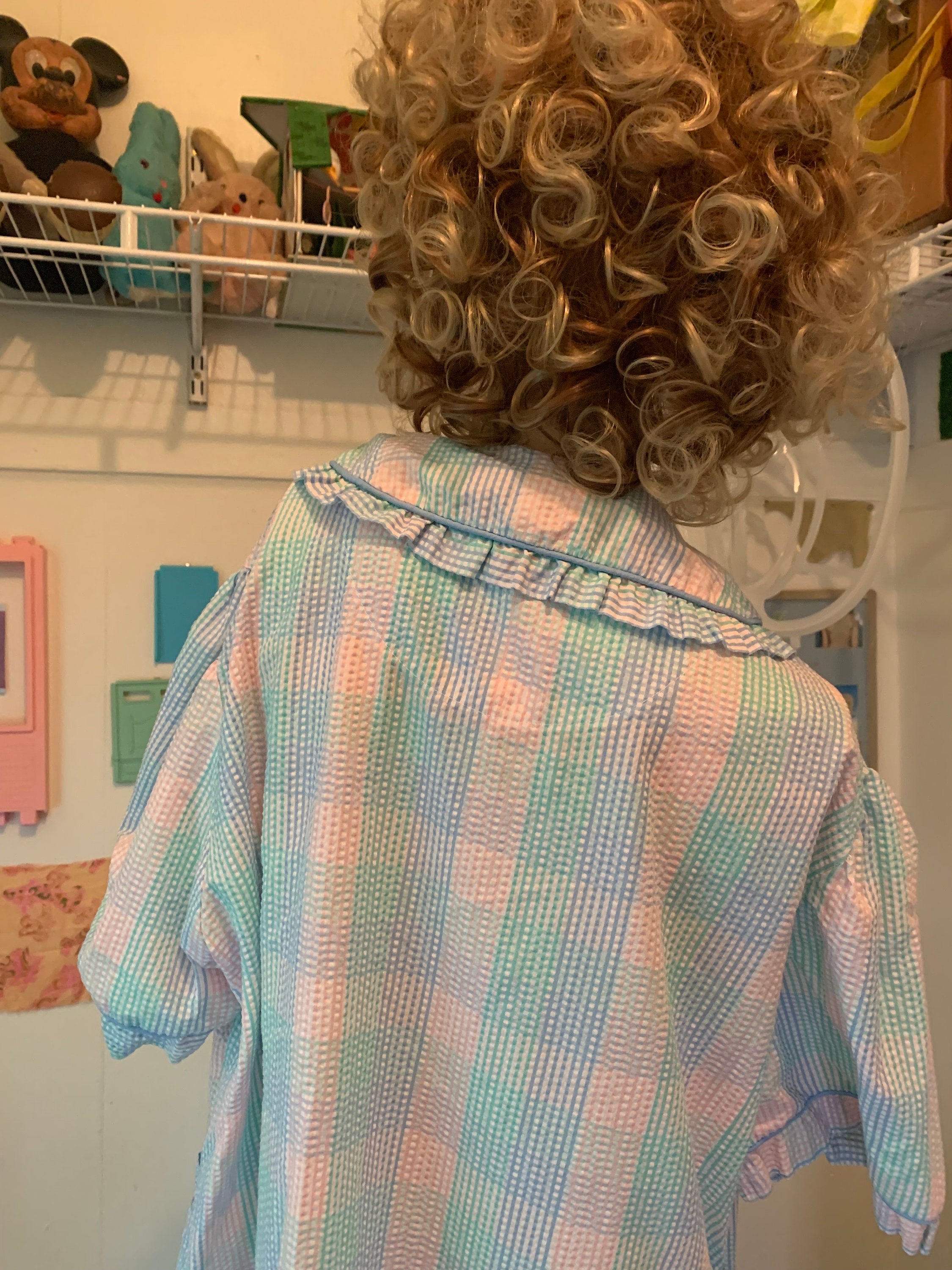 Vintage House Coat, Pastel Check, Button up Nightgown, Large/xl - Etsy