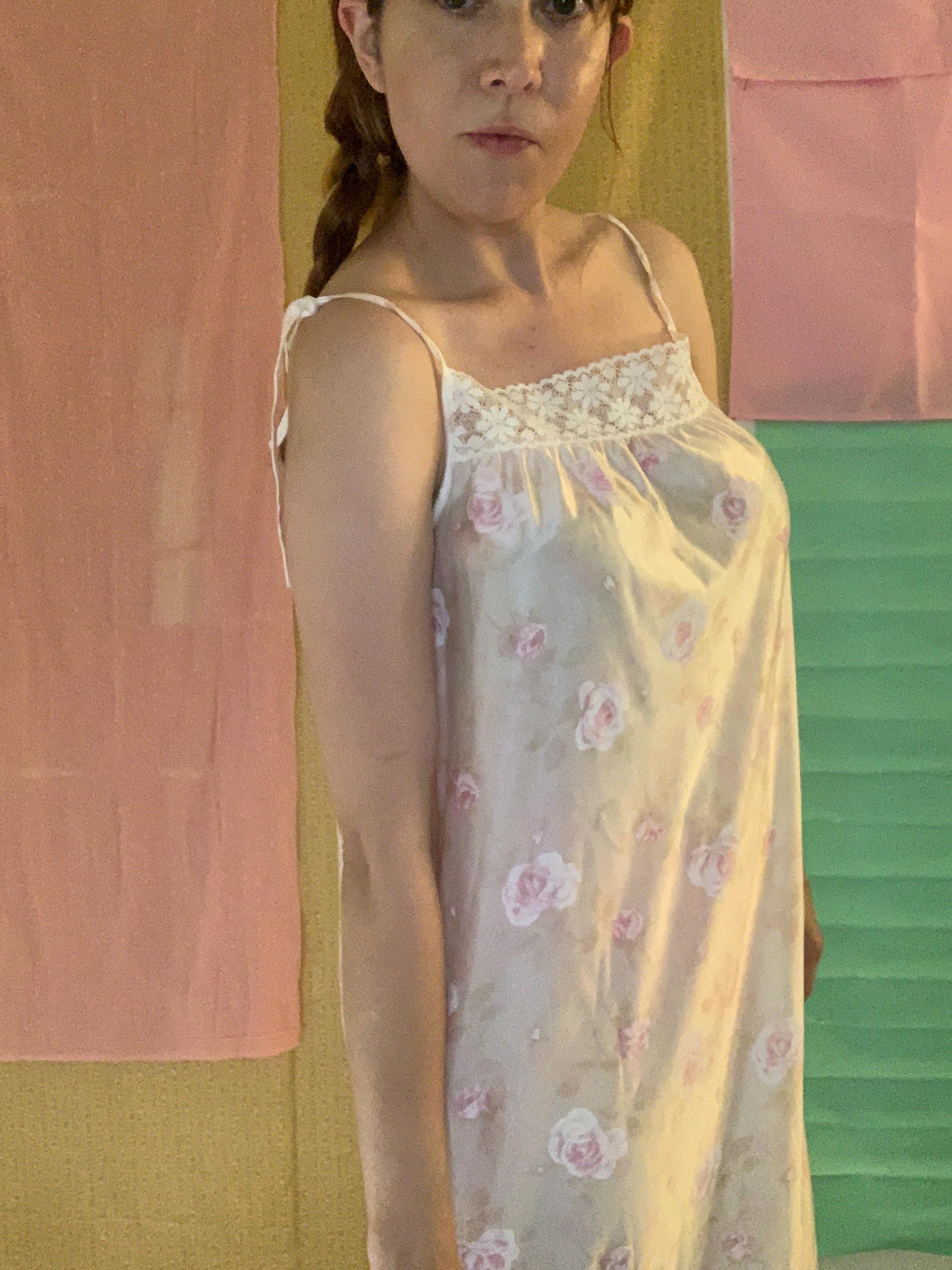 Vintage Satin Nightgown, Roses, S/M - Etsy