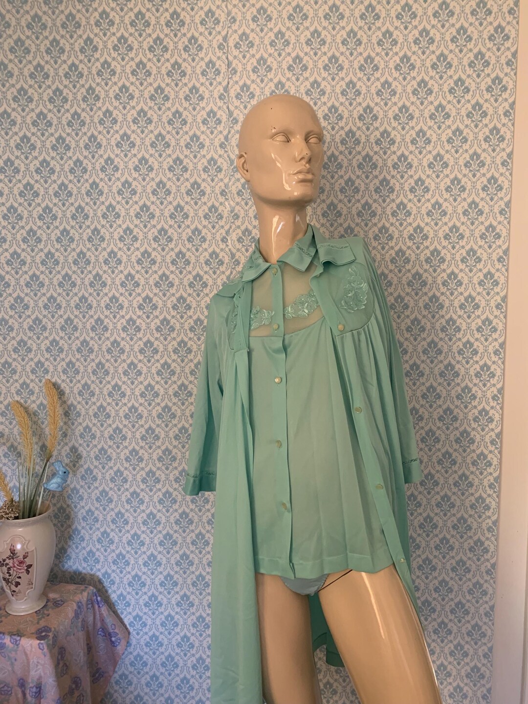 Montgomery Wards Nylon Night Set, Shirt and Robe Only, M - Etsy
