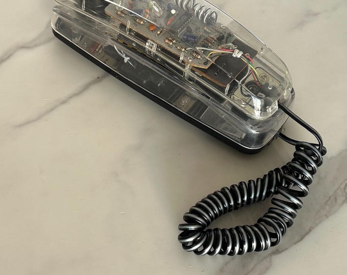 Y2K Clear Telephone, Wall Phone, Vintage Home Decor, Corded Phone ...