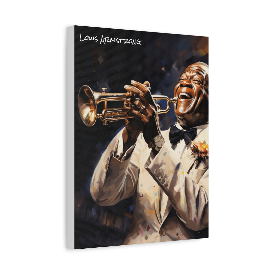 Louis Armstrong Photo-realistic Canvas Portrait - Etsy