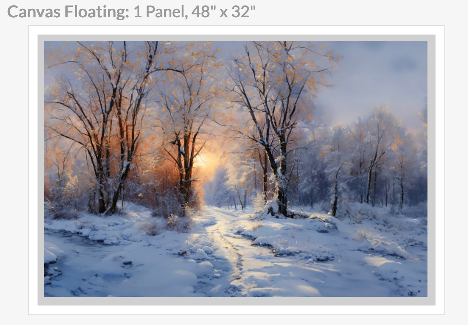 Framed Wall Art of Landscape and Nature Canvas, First Winter Snowfall ...