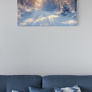 Charming Winter Snowy Evening Canvas Art Winter Wall Decor, Wall Decor ...