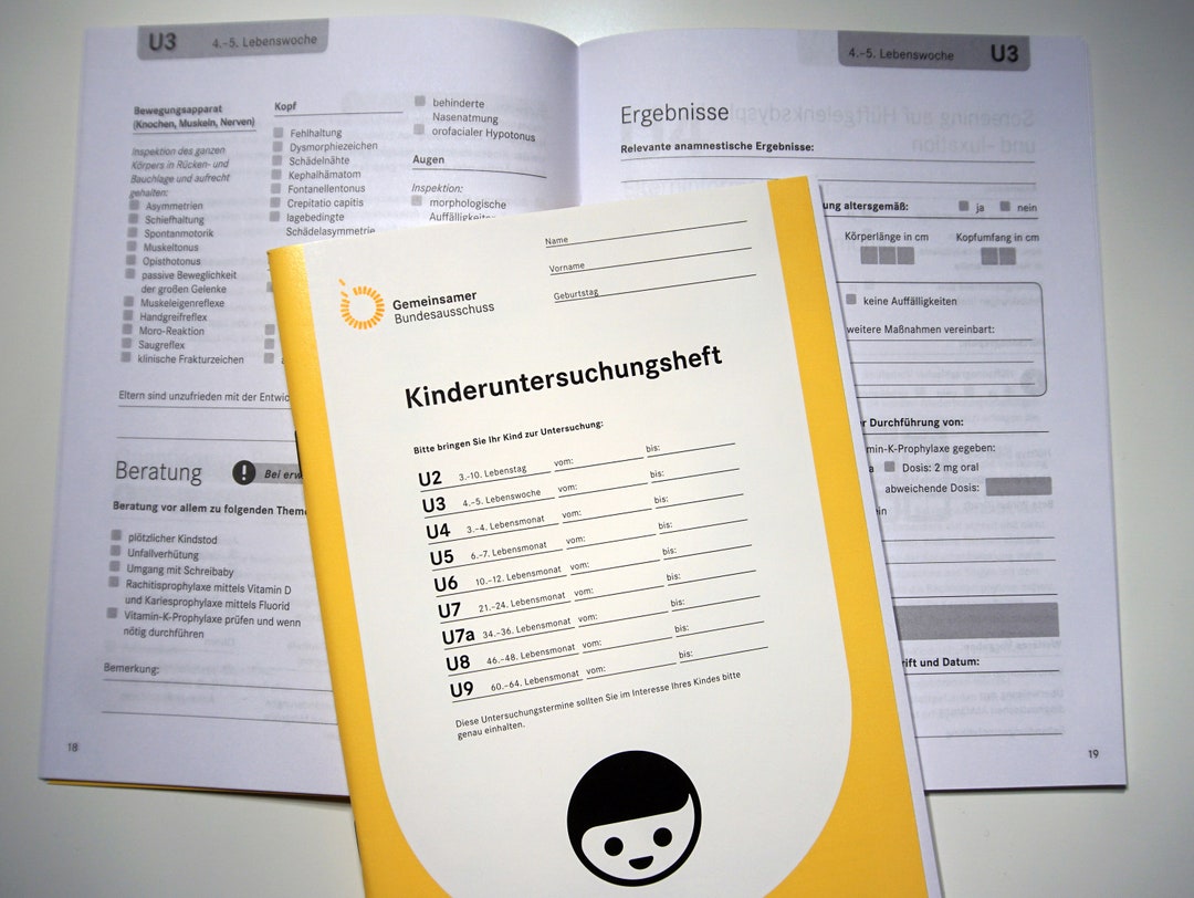 Original Deutsches U-Heft Uheft Kinderuntersuchungsheft Gelbes Heft mit Teilnahmekarte NEU ...