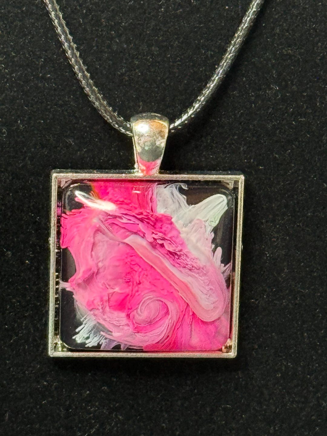 Pink Explosion Resin Pendant Necklace. - Etsy