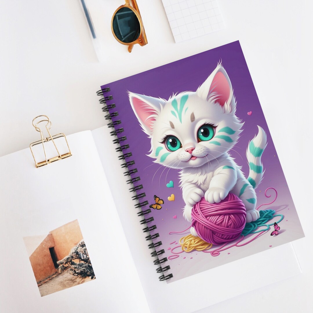 Little Kitty-kitten Notebook-kids Diary-kids Journal Rainbow Vibes ...
