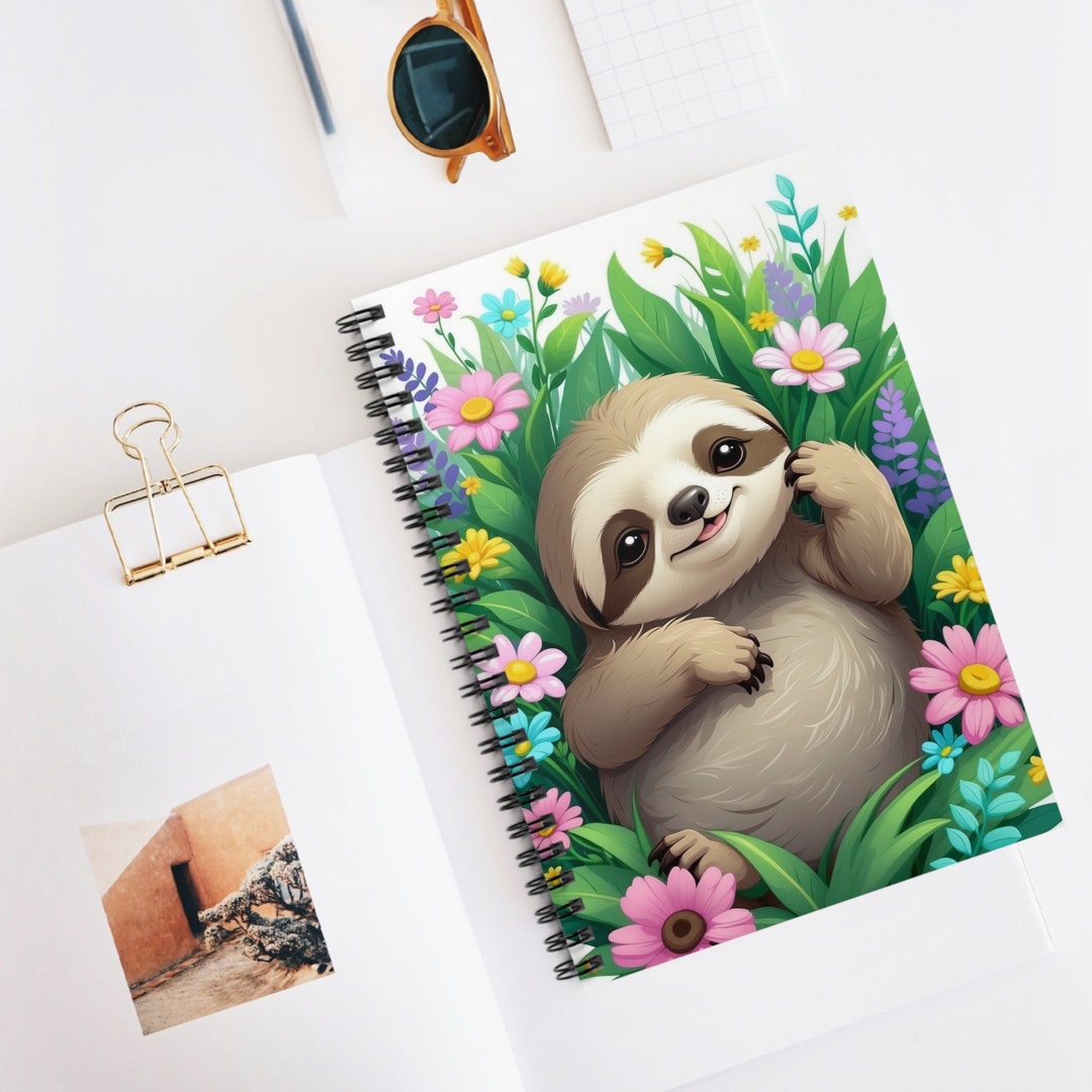 Adorable Sloth in Flower-little One Diary-kids Journal by Rainbow Vibes ...