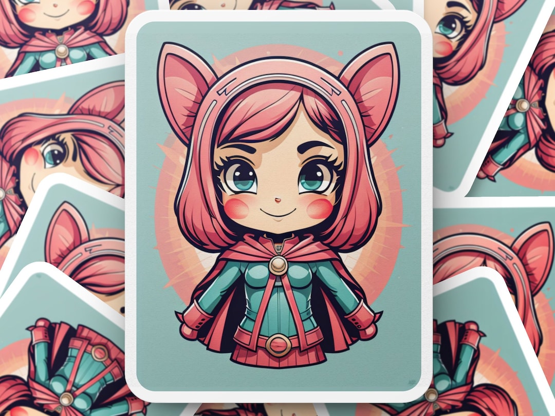 Cute Anime Cat Girl Sticker Kawaii Vinyl Decal Laptop And Water Bottle Sticker Manga Sticker