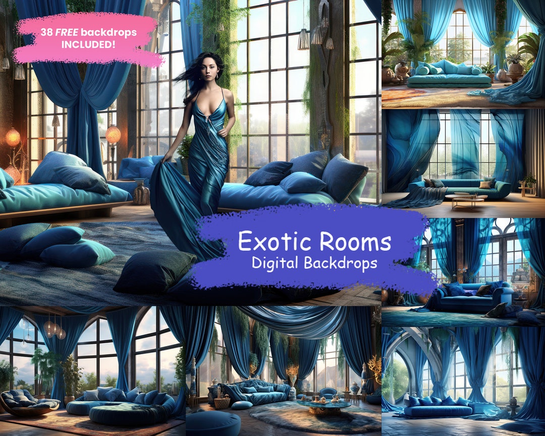 12 Exotic Room Digital Backdrops Photoshop Digital Backgrounds ...