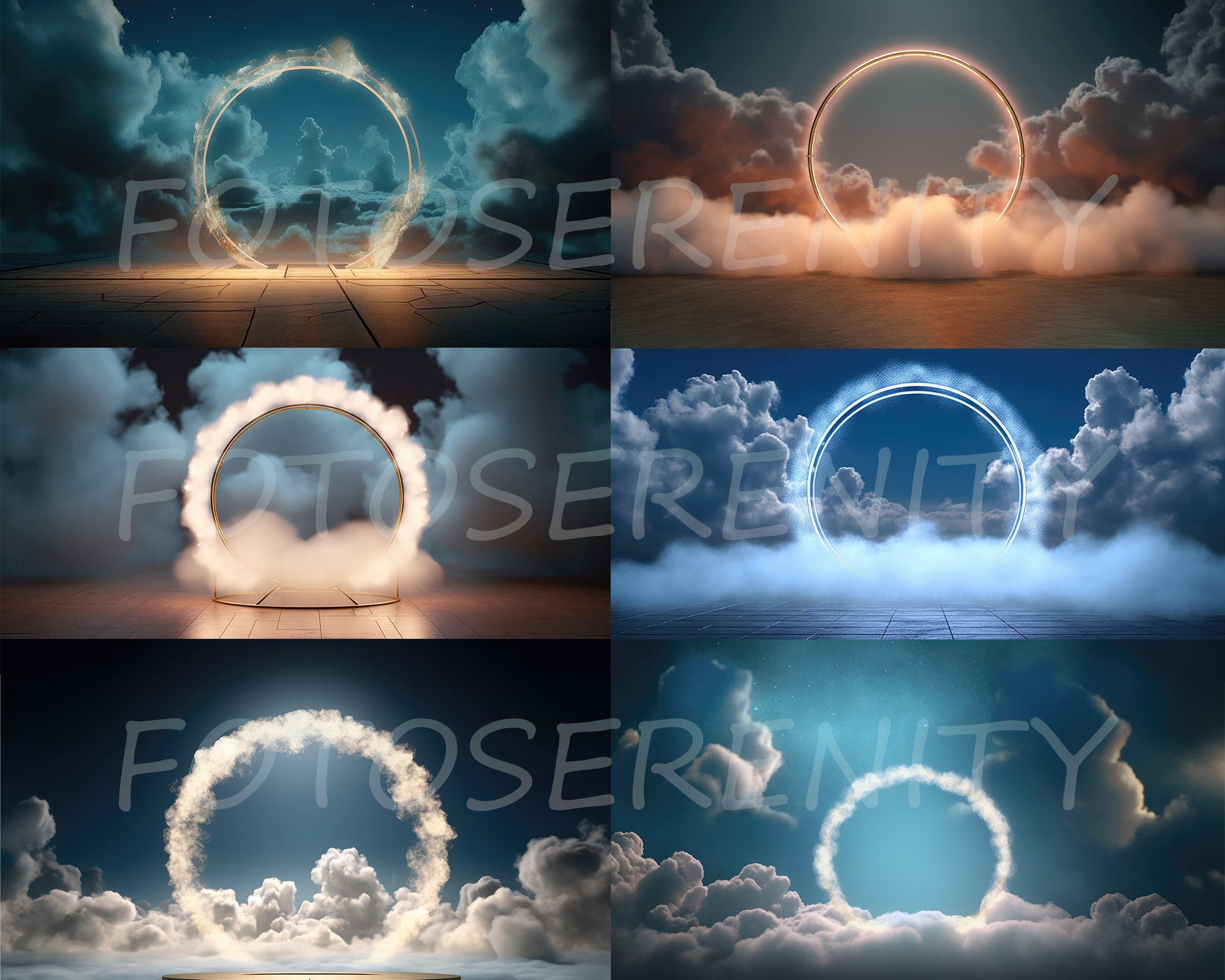 10 Light Ring Backdrops Cloud Backdrops Sky Backdrops - Etsy