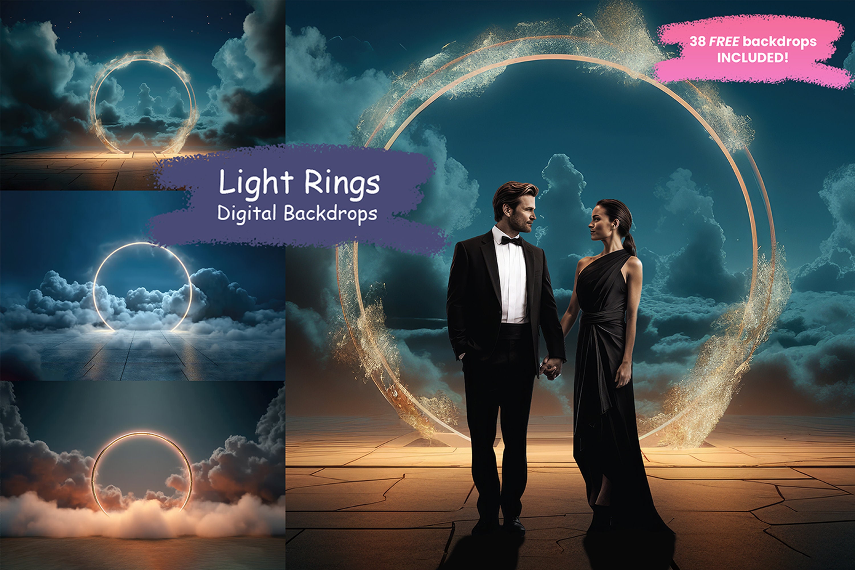 10 Light Ring Backdrops Cloud Backdrops Sky Backdrops - Etsy
