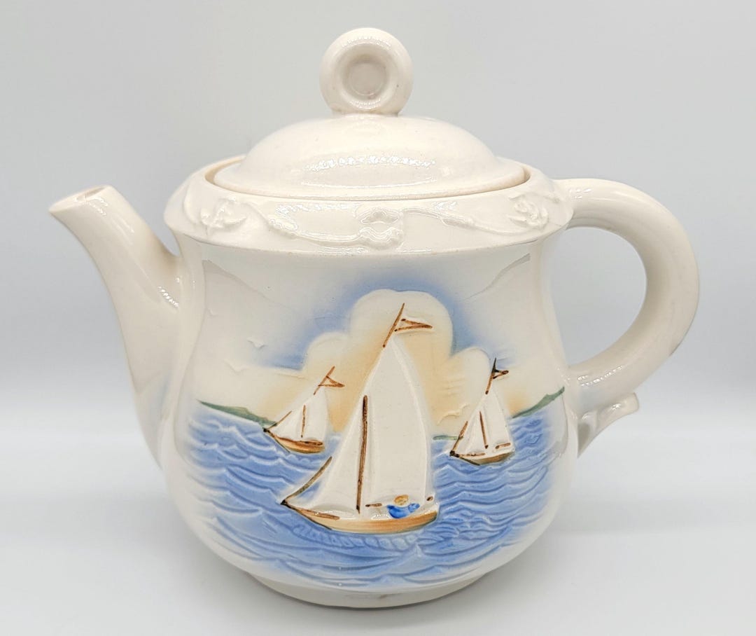 Vintage Porcelier Nautical Sailboat Teapot, 1930-1940 - Etsy