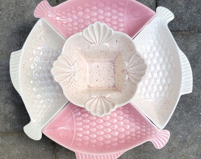 Vintage Lazy Susan, Attributed to Doranne of California, Pink & Cream ...