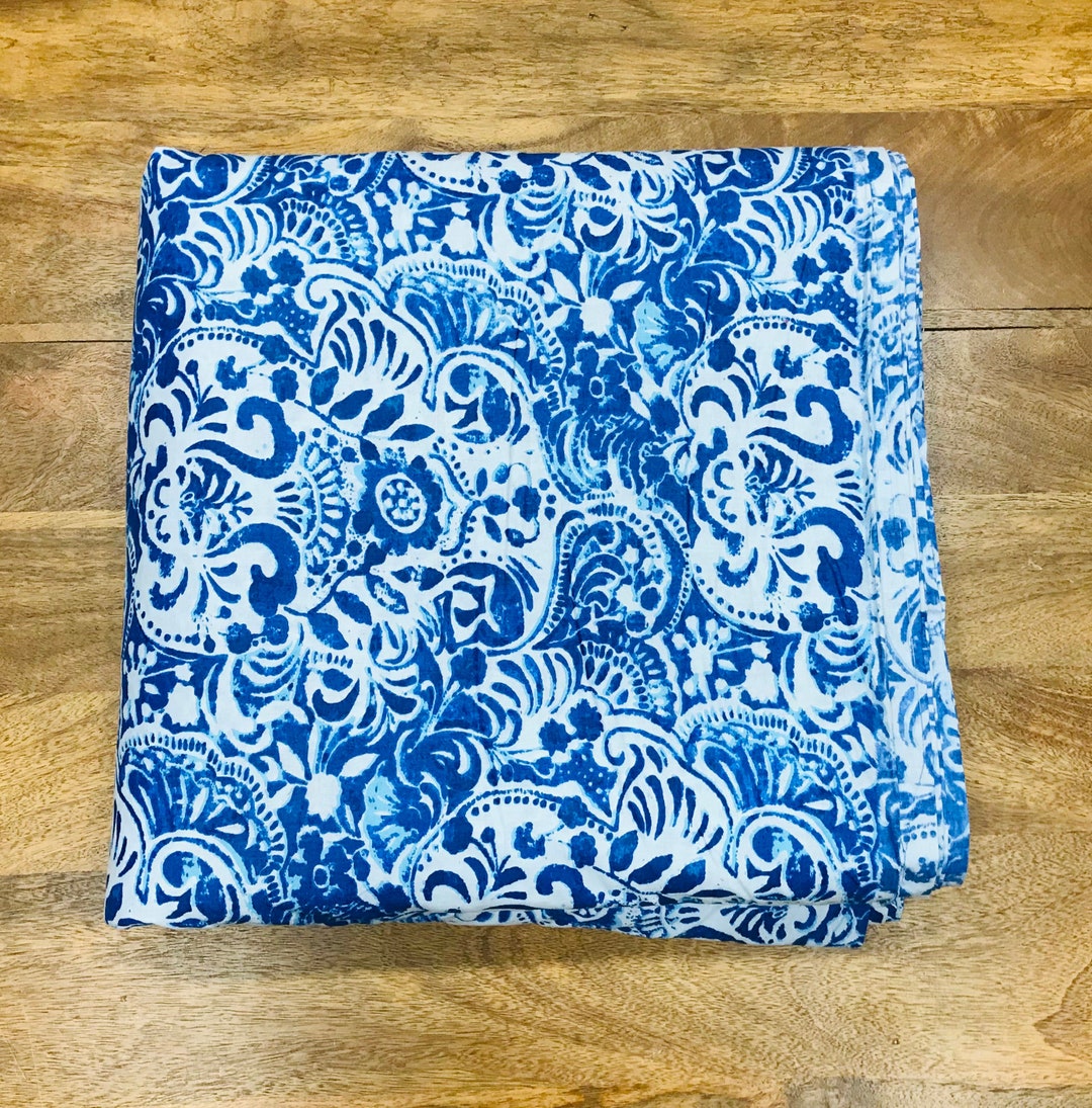 Screen Print, India Fabric, Mughal Print Soft Cotton Screen Print ...